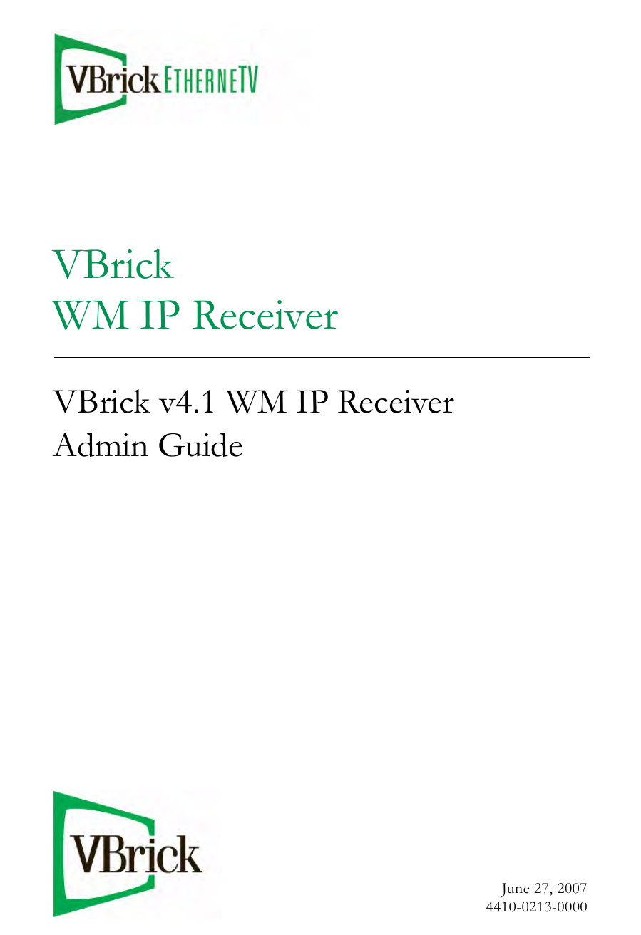 Vbrick Systems Switch V4 1 Users Manual IPR_Admin