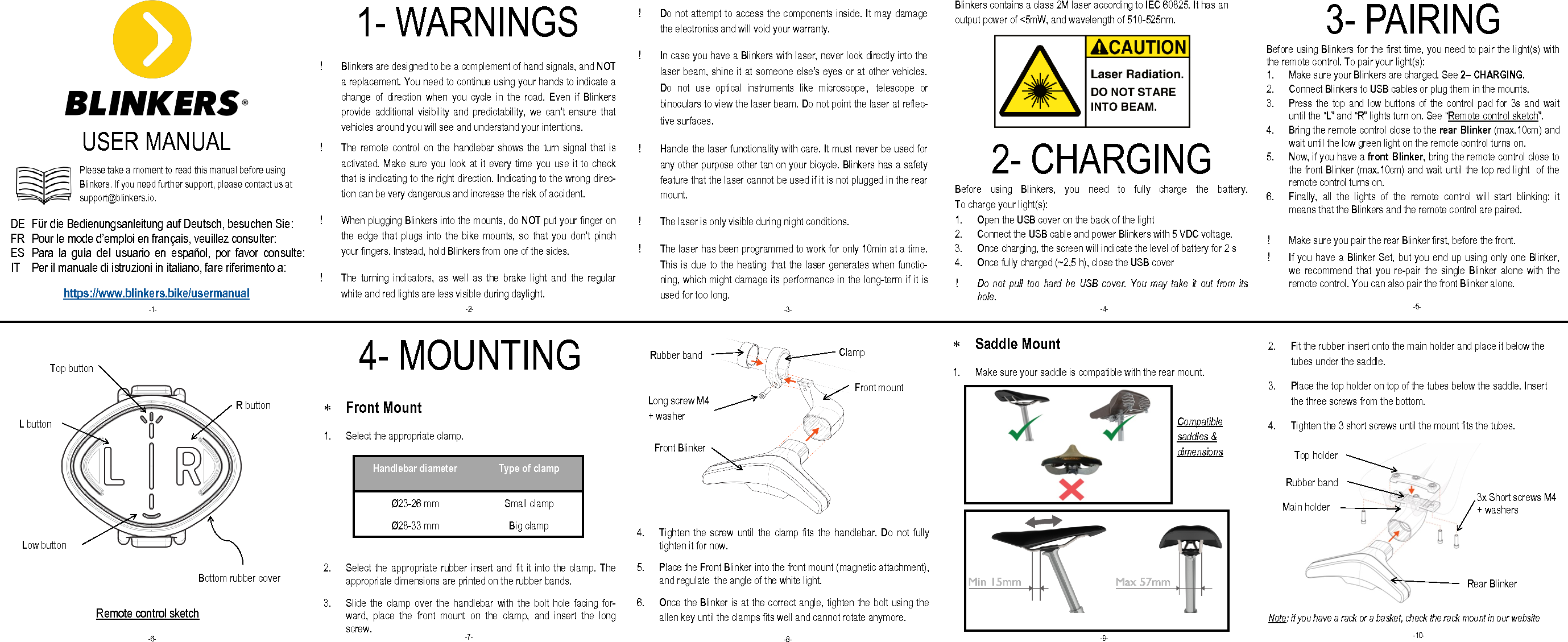 Velohub BLK Blinkers User Manual