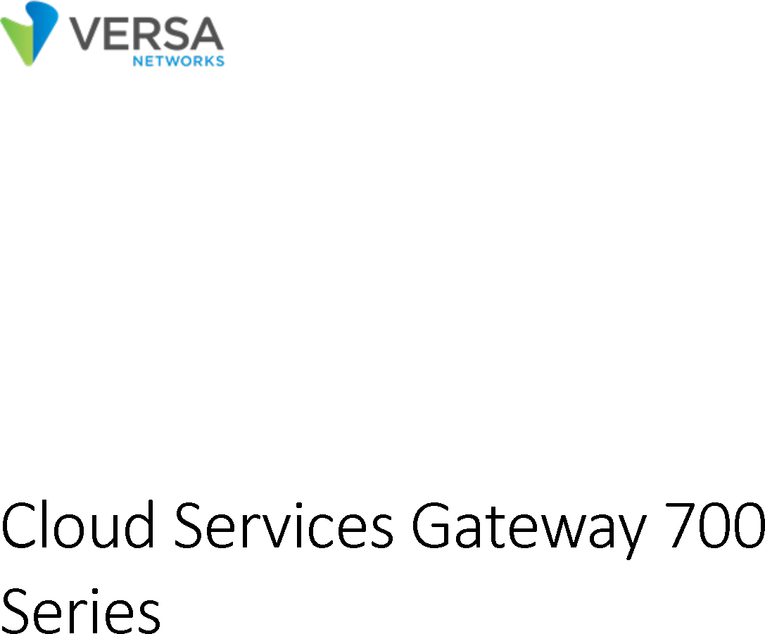 Versa Networks CSG-BT Cloud Services Gateway User Manual rev2