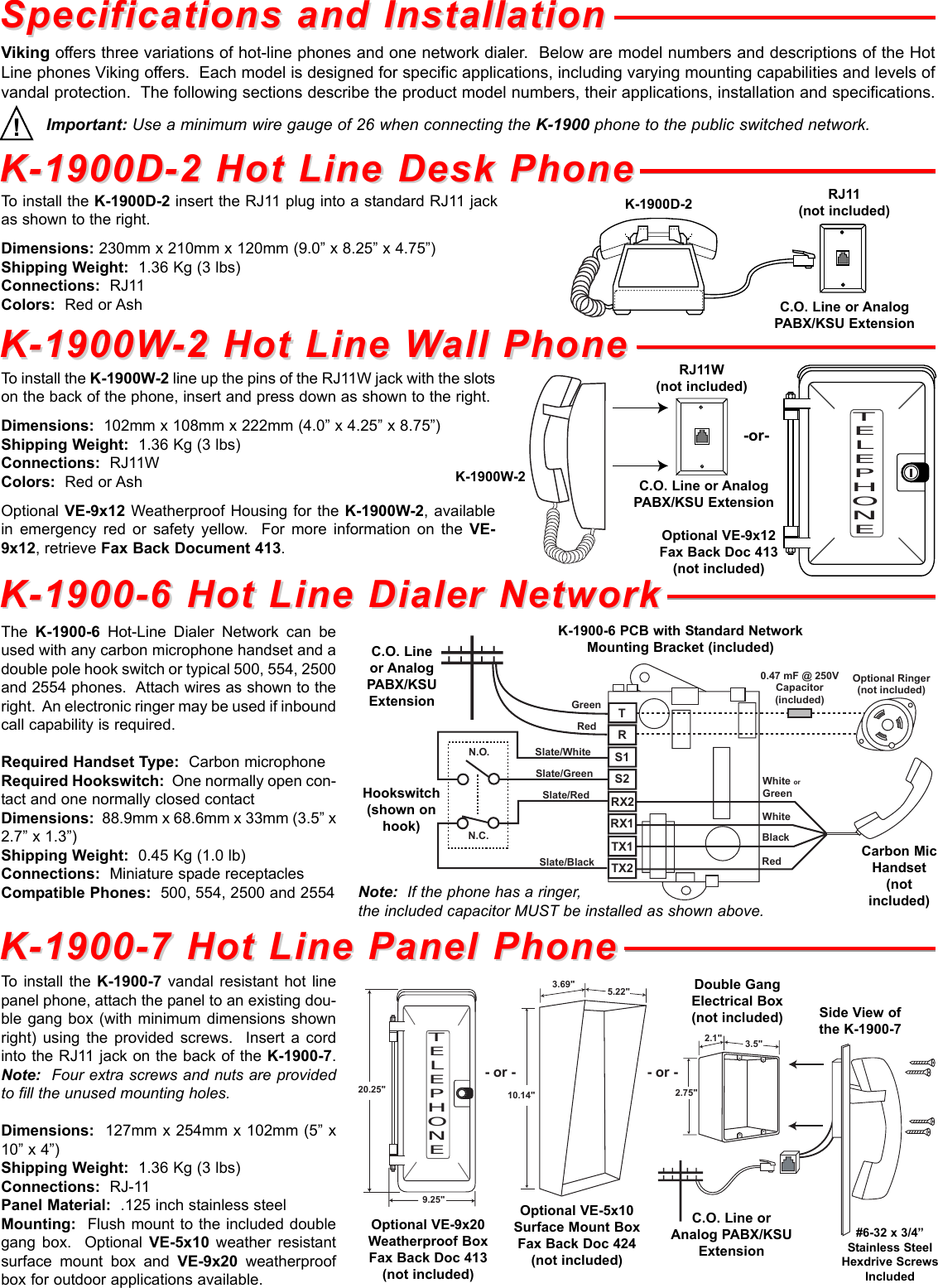 Viking Telephone K 1900 Users Manual Series Technical Practice