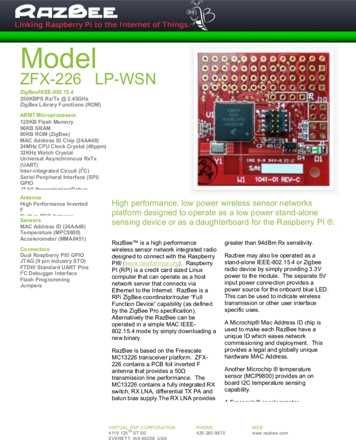 Virtual DSP ZFX-226 RazBee User Manual Manual