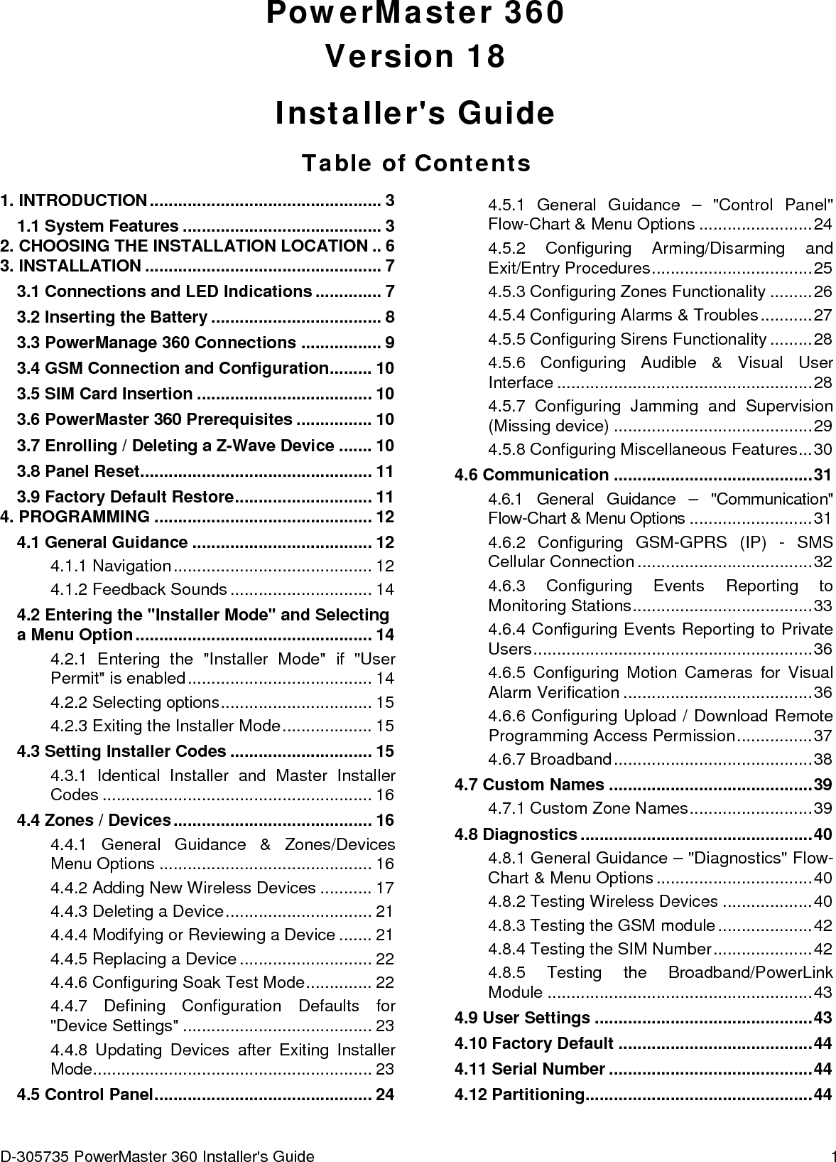Visonic PM360433 Control panel of alarm system User Manual HEADING 2