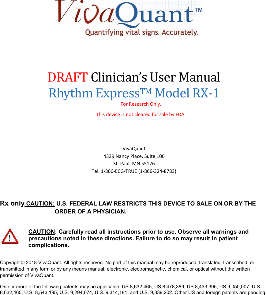 VivaQuant RX-1-SQVZ RX-1-SQVZ User Manual