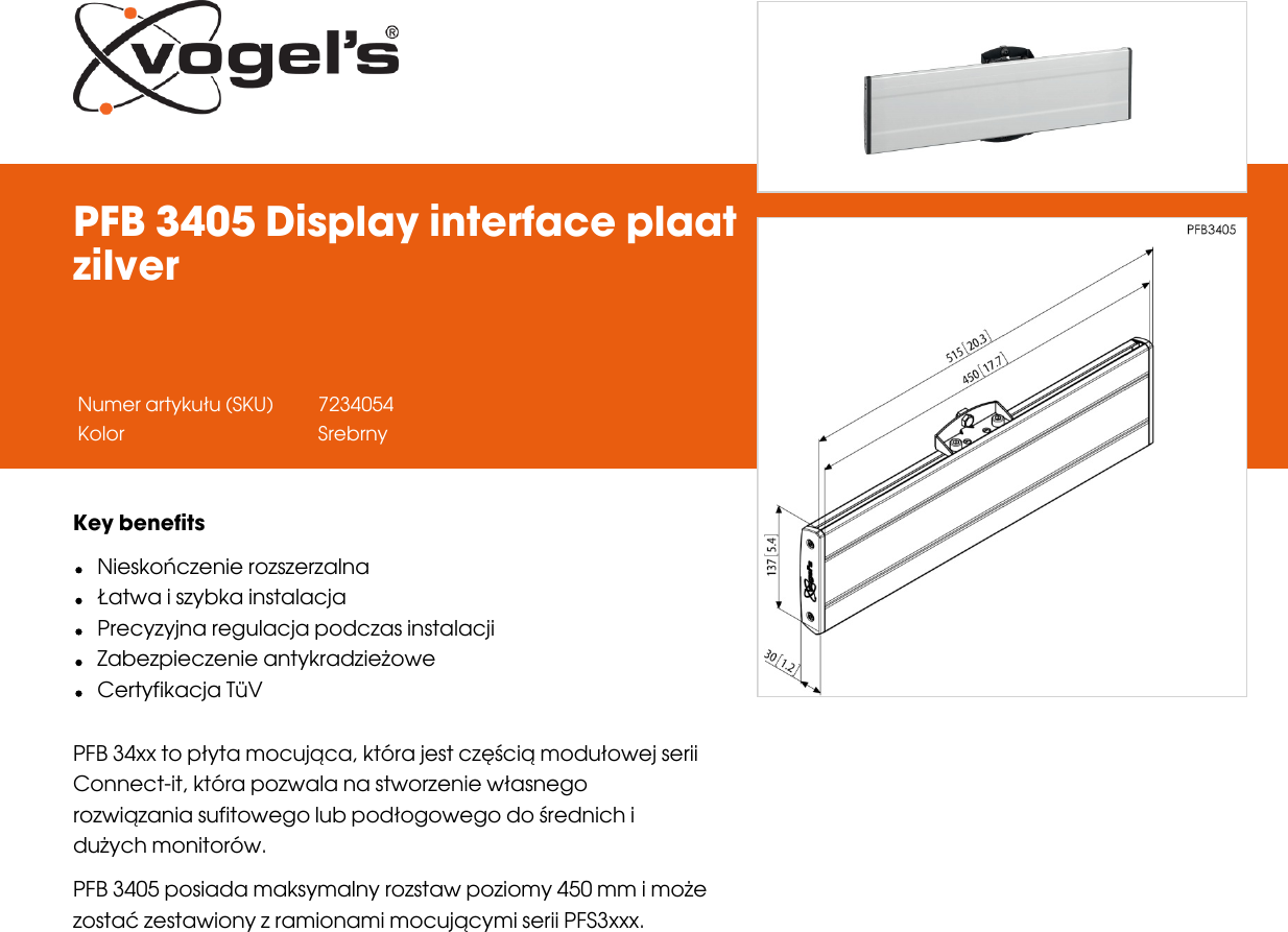 Leaflet Version 4.0 PFB 3405 Display interface plaat zilver 2400 pl
