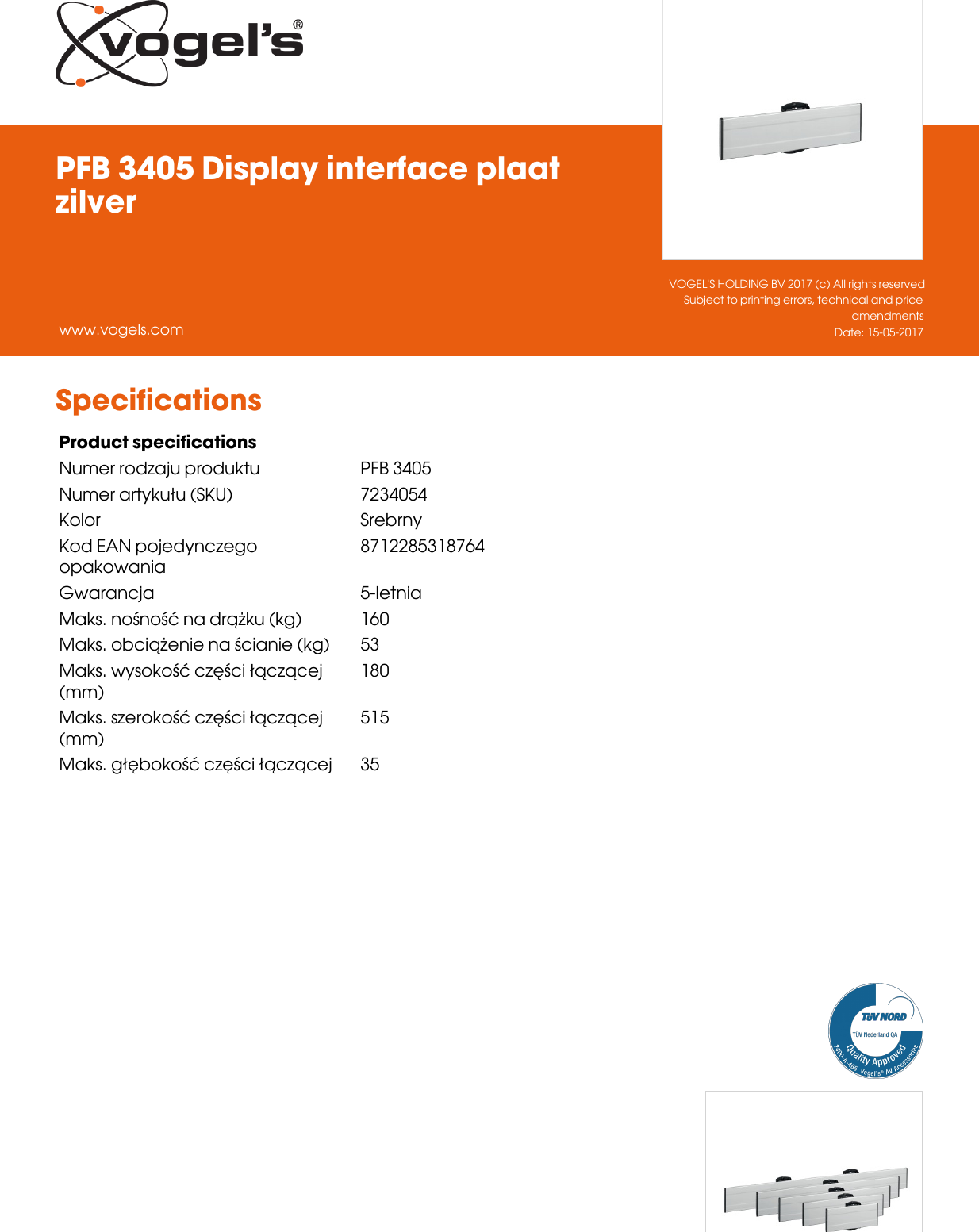 Leaflet Version 4.0 PFB 3405 Display interface plaat zilver 2400 pl