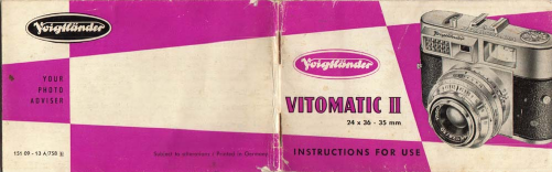 Voigtlander Vitomatic Ii Instructions For Use