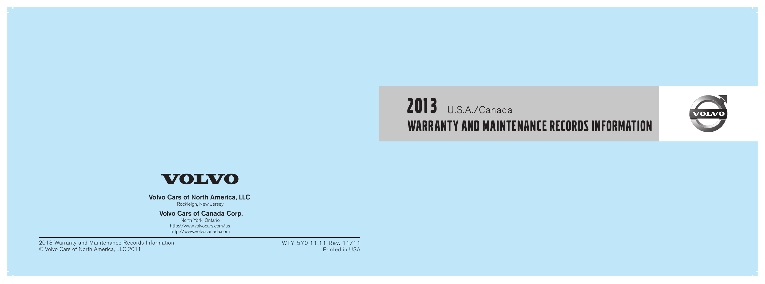 Volvo VCNA Warranty Manual Week 1220 2013