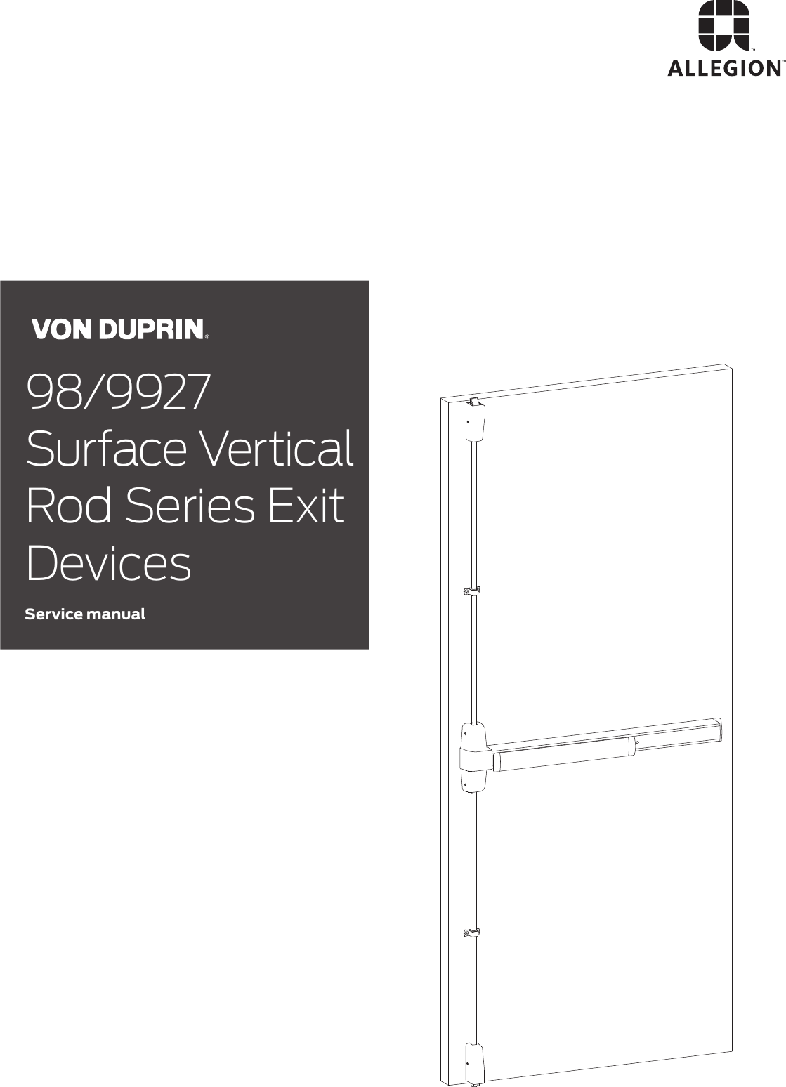 Von Duprin 98 9927 Surface Vertical Rod Exit Device 108731 Von Duprin 98 9927 Surface Vertical Rod Exit Device 108731
