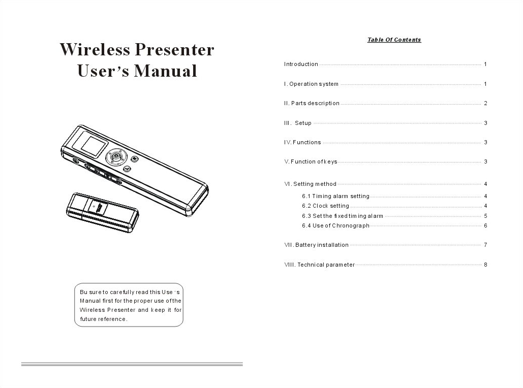 VSON TECHNOLOGY V-809R Wireless presenter User Manual