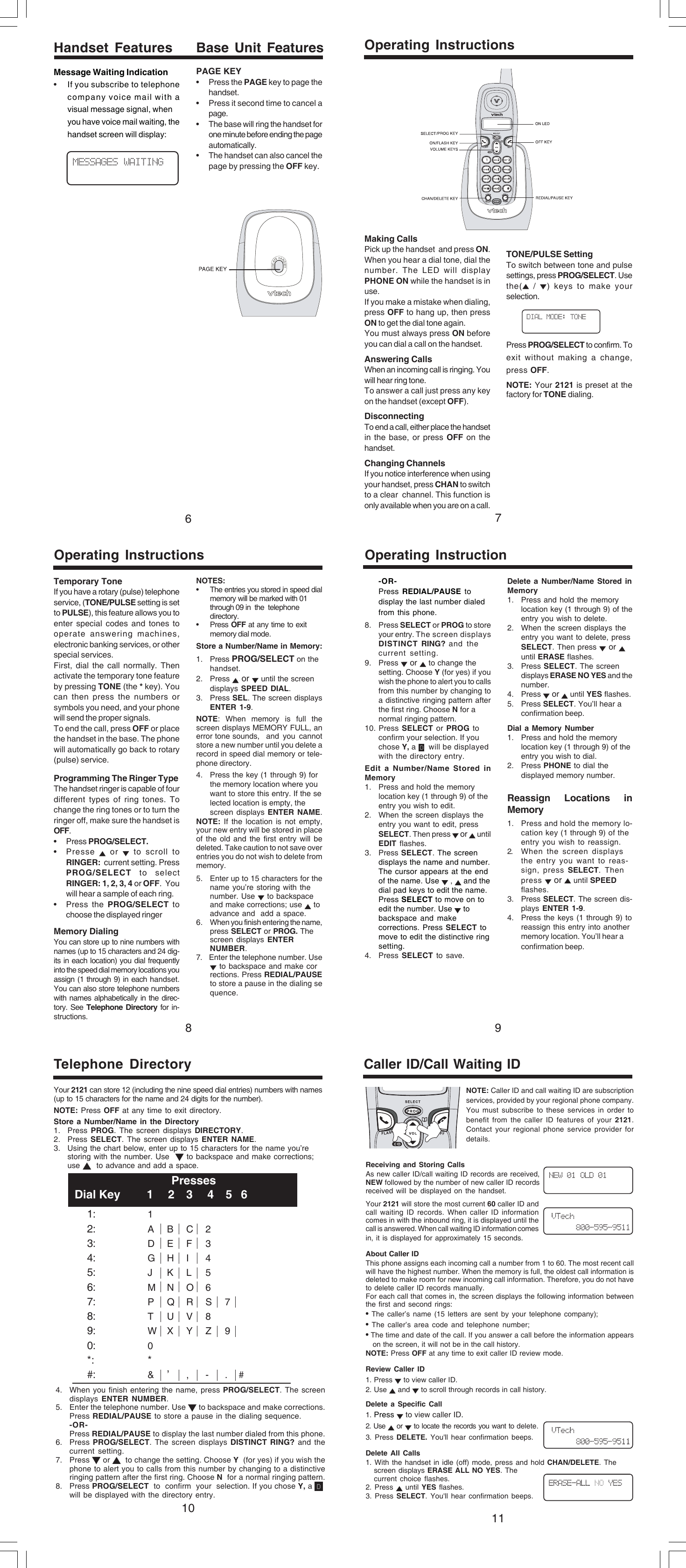 Vtech 2121 Users Manual T2121 English 050126.pmd