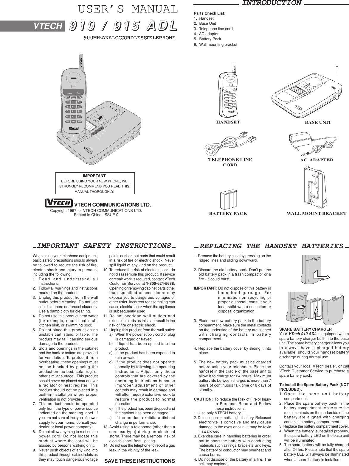 Vtech Adl 910 Users Manual