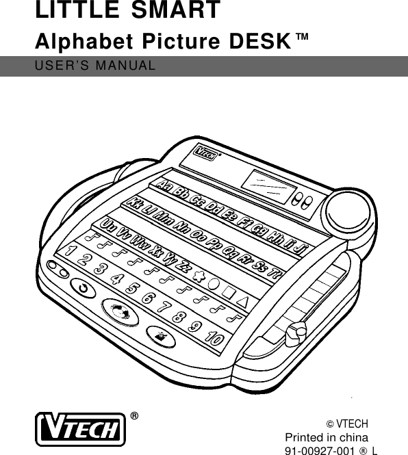 Vtech Alphabet Picture Desk Owners Manual Aplhabet