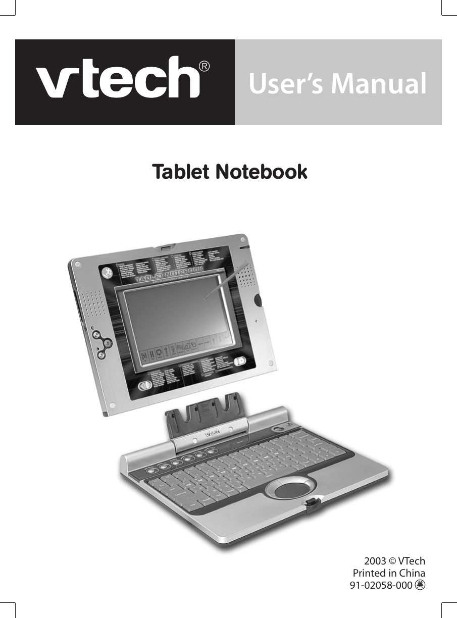 Vtech Artificial Intelligence Tablet Notebook Owners Manual AI