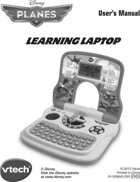 Vtech Disney Planes Learning Laptop Owners Manual