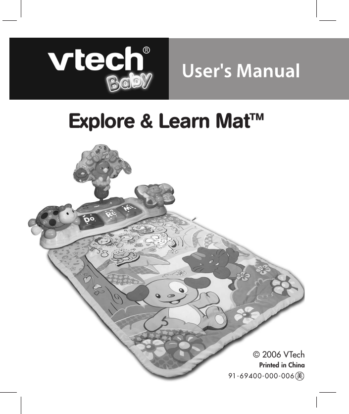 Vtech Explore And Learn Mat Owners Manual 69400 AW