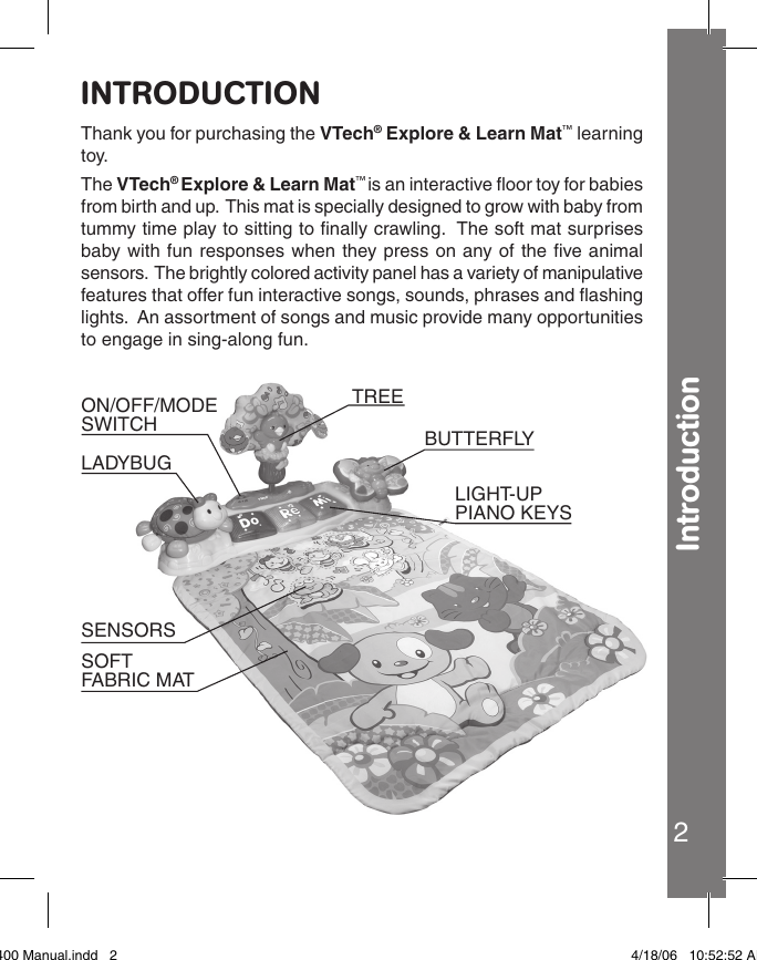 Vtech Explore And Learn Mat Owners Manual 69400 AW