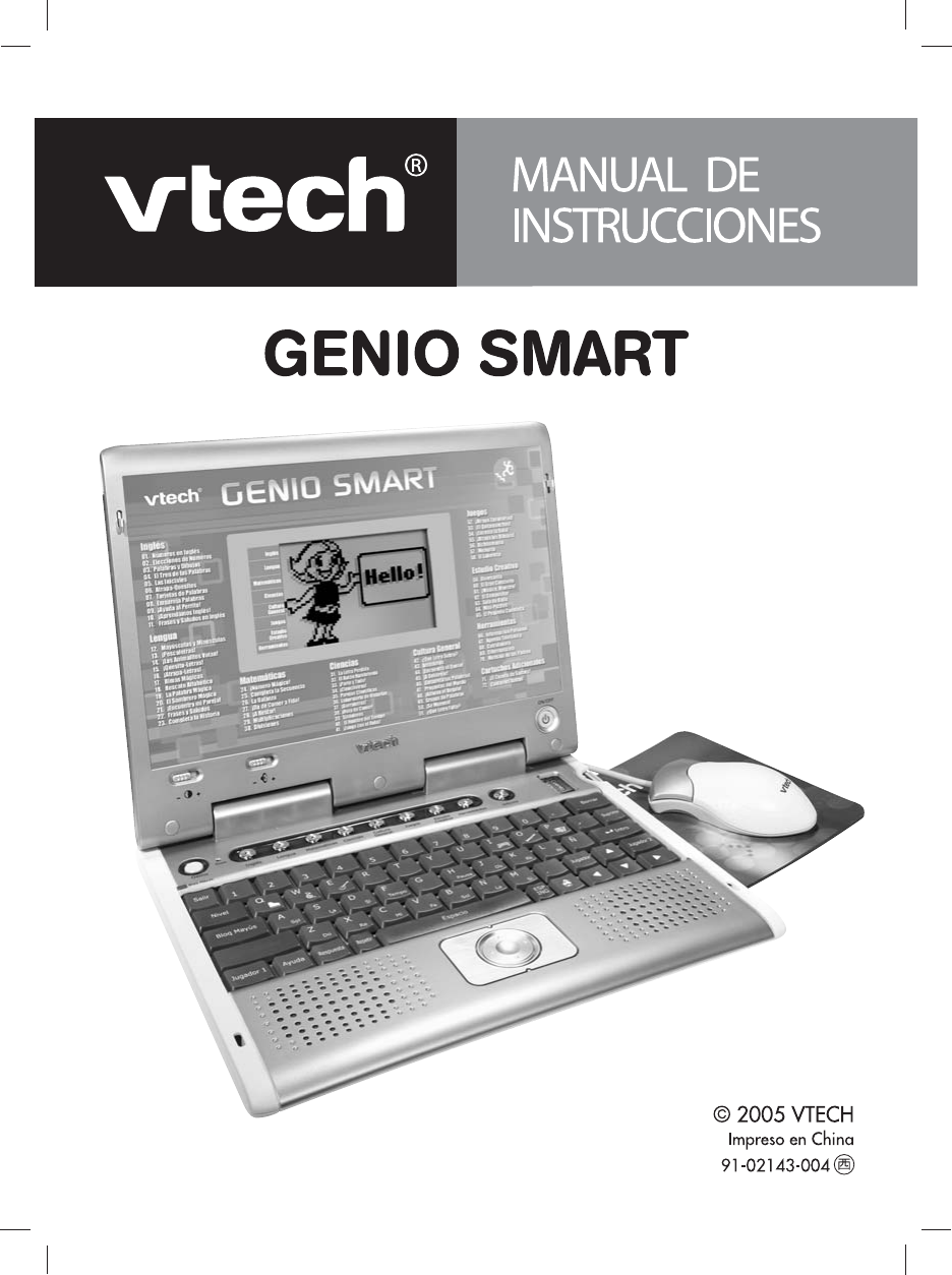 Vtech Genio Bilingual Notebook Owners Manual Smart