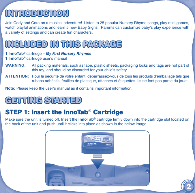 Vtech Innotab Software My First Nursery Rhymes Owners Manual