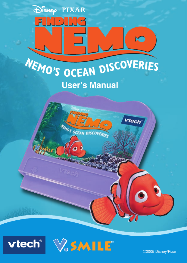 Vtech V Smile Finding Nemo Nemos Ocean Discoveries Owners Manual 92420 8.11