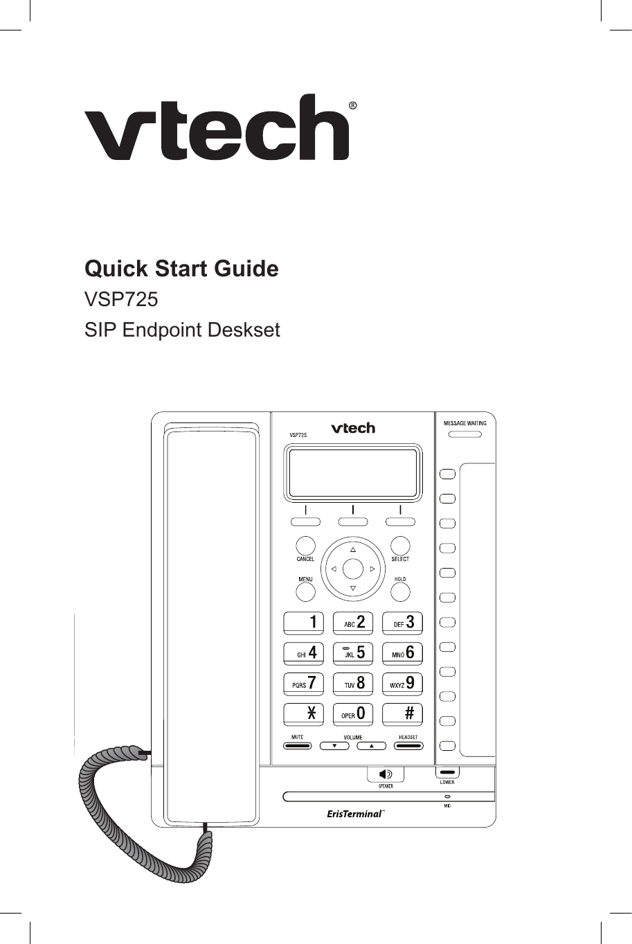 Vtech Vsp725 Quick Start Guide