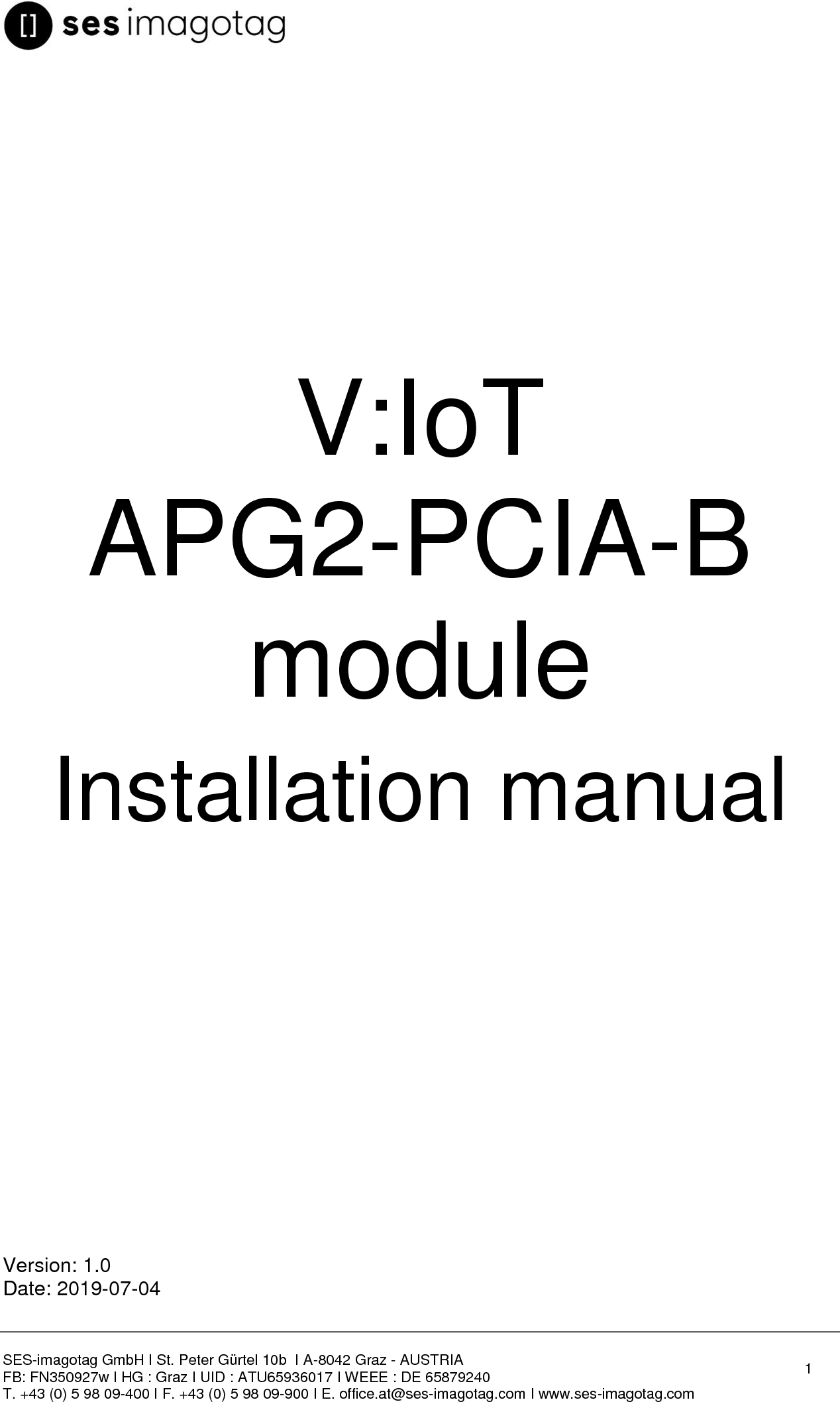 VusionGroup APG2-PCIA-B digital network transceiver module User Manual