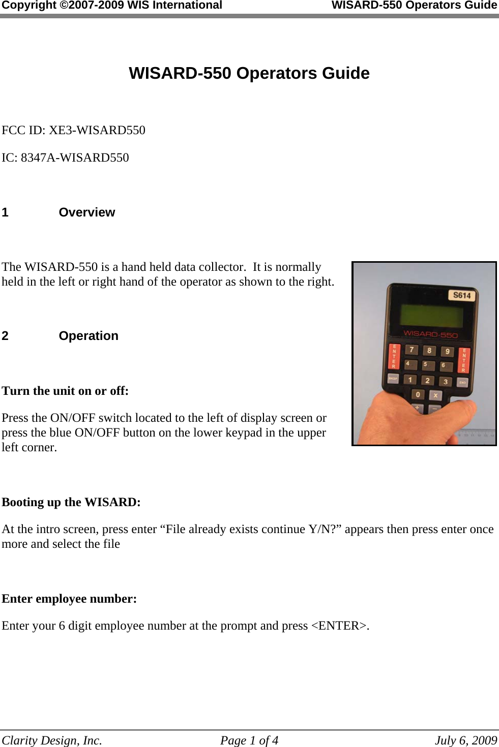 WIS WISARD550 Battery operated hand-held inventory computer with Wi-Fi ...