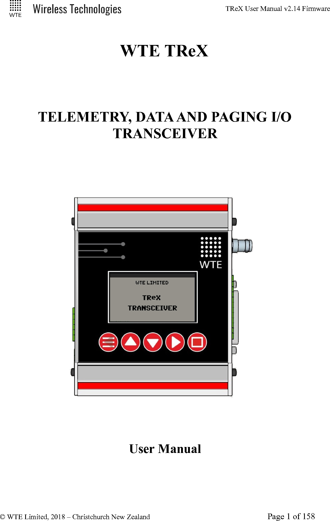 WTE TREX460 UHF Digital Transceiver User Manual MReX