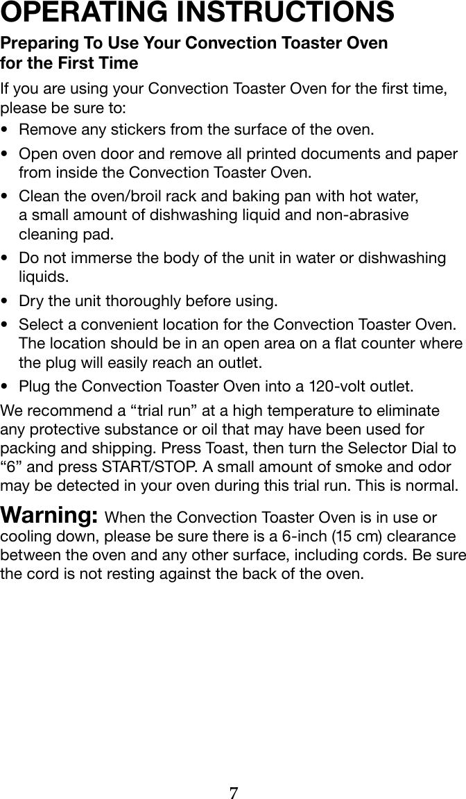 Waring Tco650 Users Manual Convection Toaster Oven Insruction Booklet