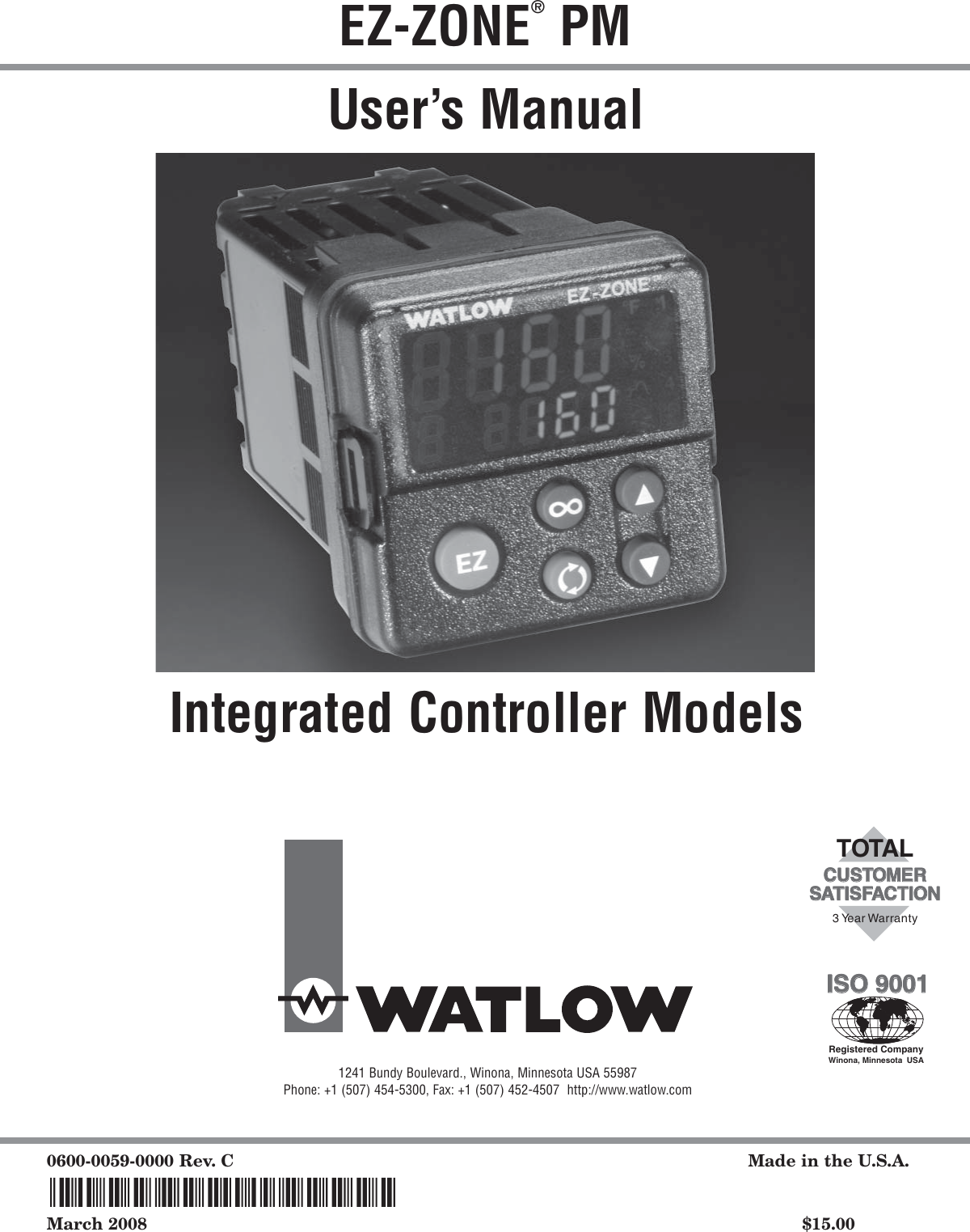 Watlow Electric C Ez Zone Pm Users Manual PMI Insides Rev