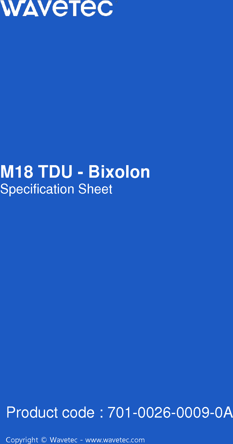 Wavetec FZCO M18 TDU User Manual