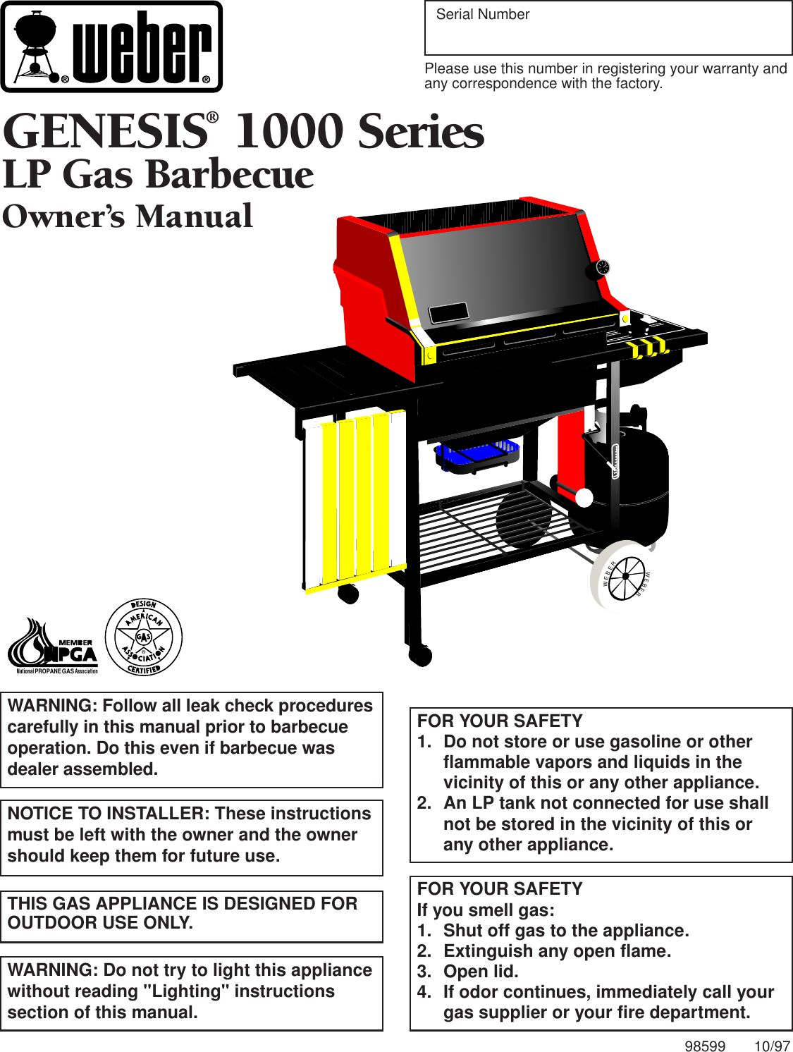 Weber 1000 Series Users Manual 98599 1097