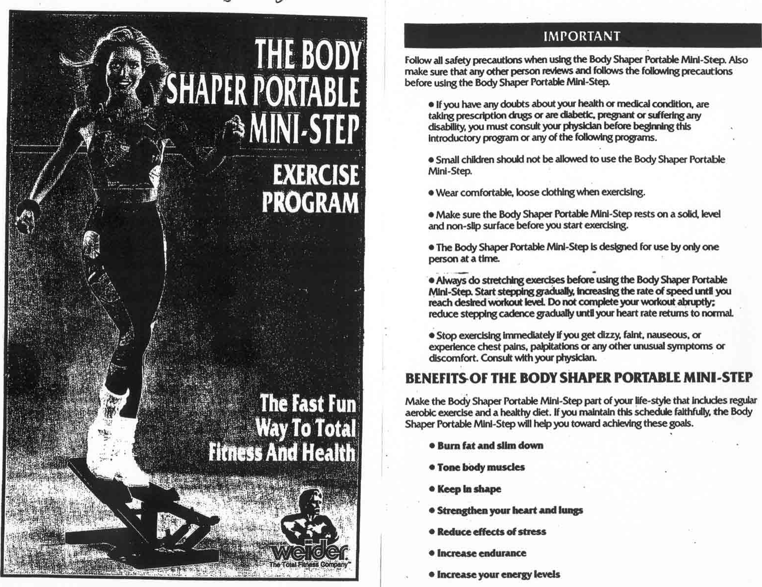 Weider Body Shaper Dual Action Ministepper Bss1D Users Manual Acr1A5.tmp