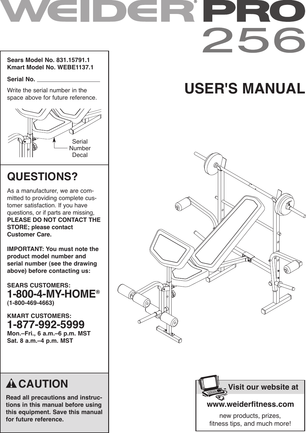 Weider Webe11371 Owner S Manual