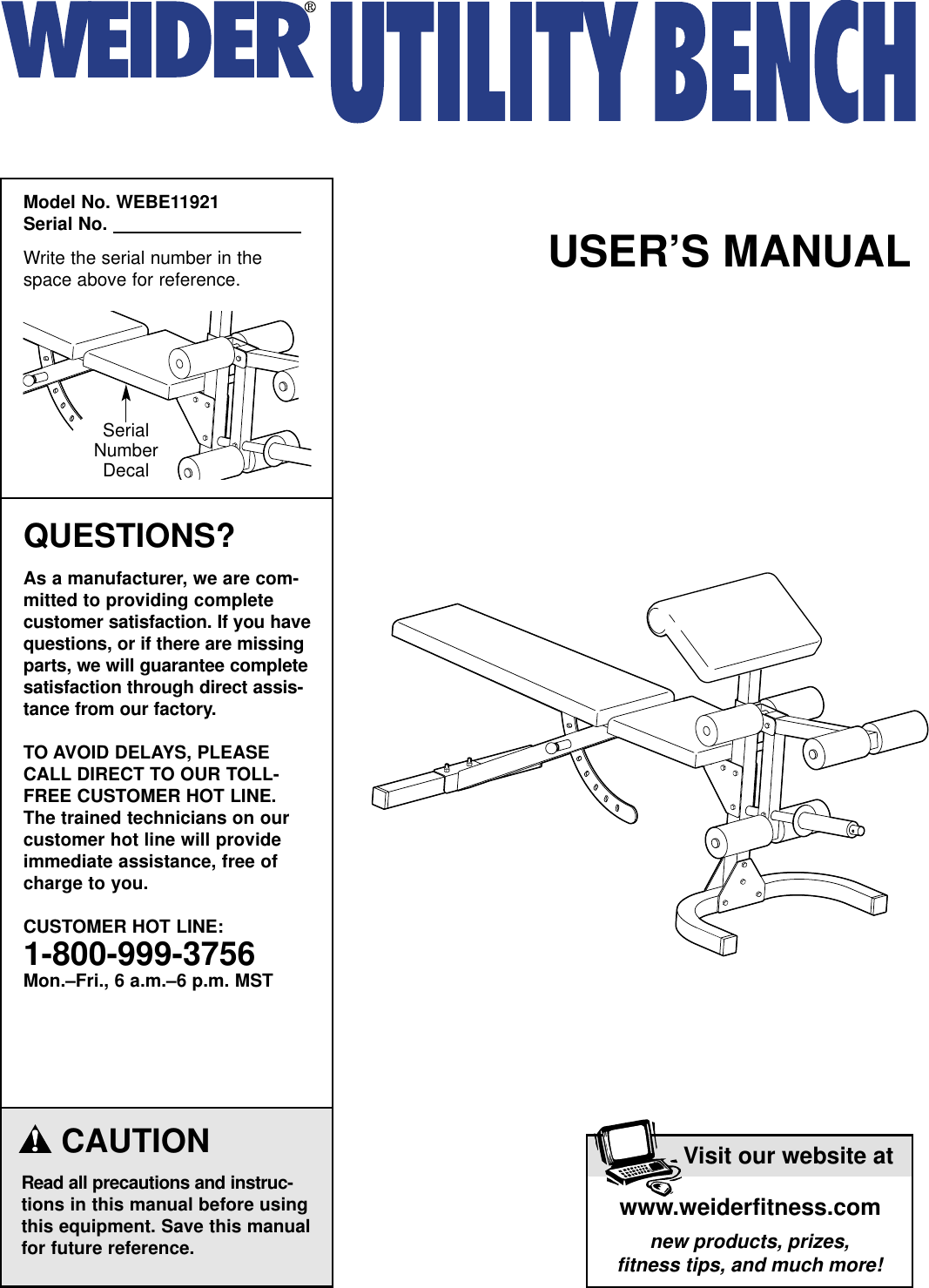 Weider Webe11921 Owner S Manual