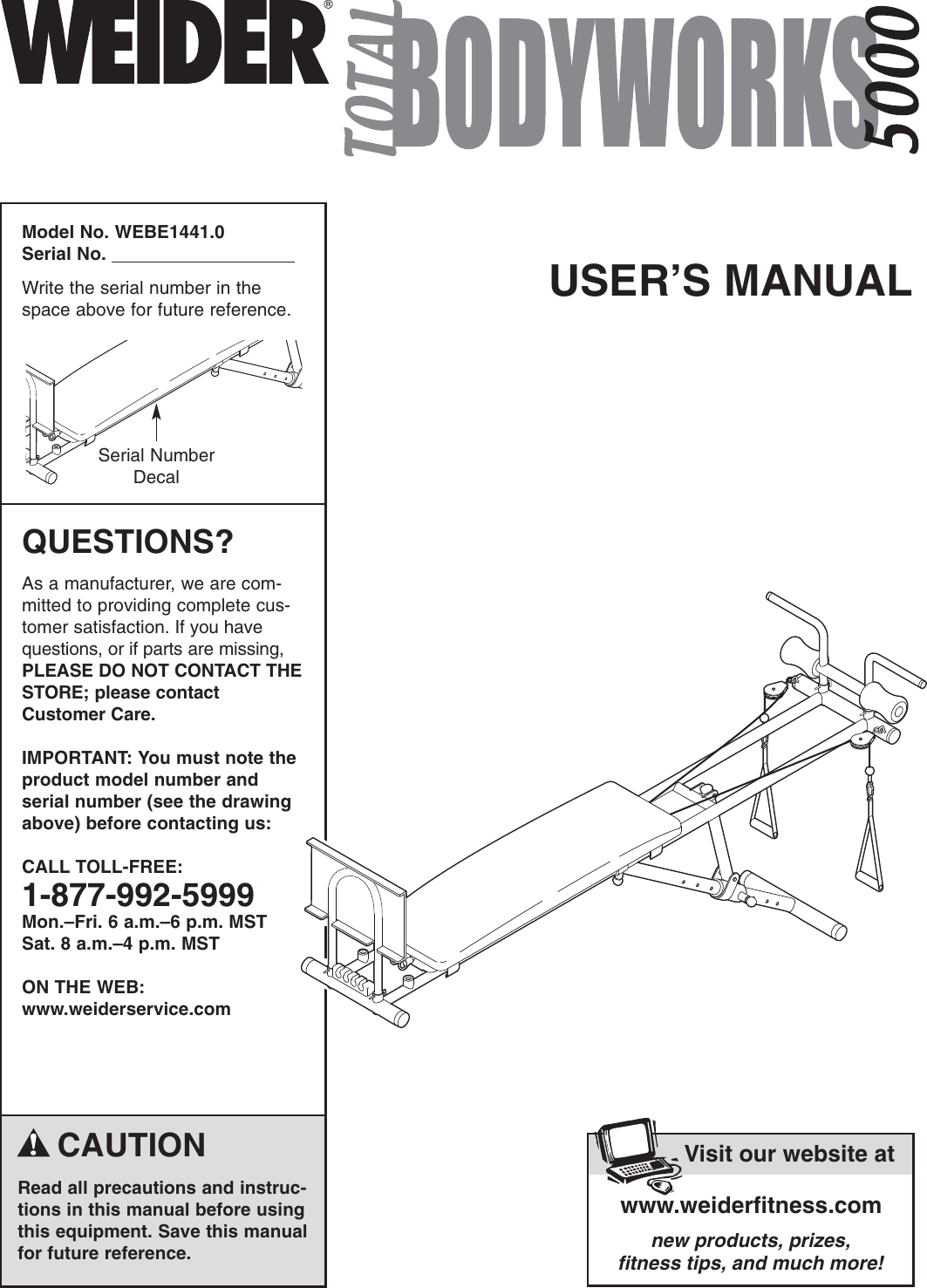 Weider Webe14410 Owner S Manual 176981