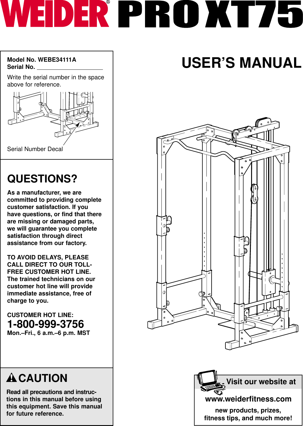 Weider Webe34111 Owner S Manual