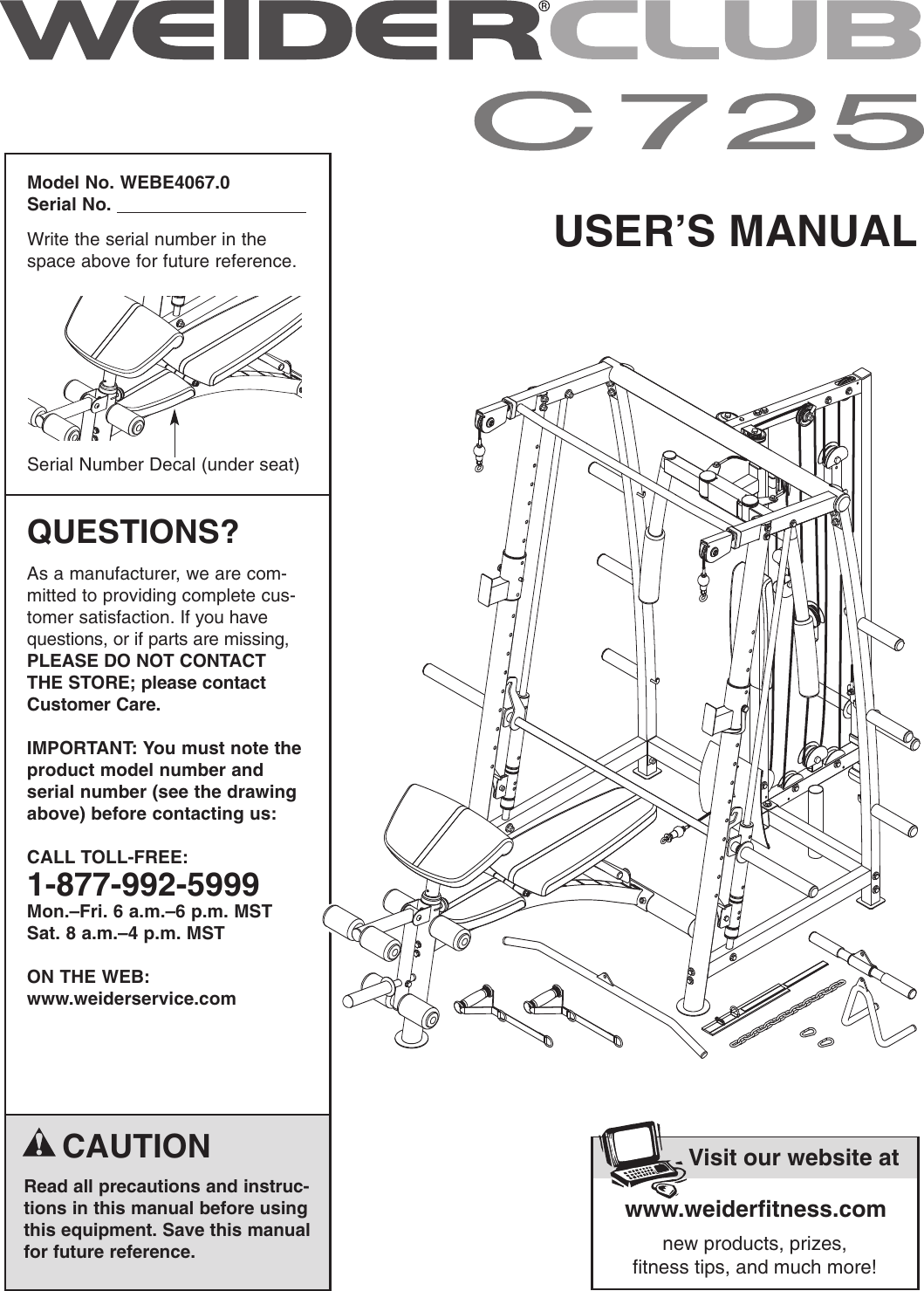 Weider Webe40670 Owner S Manual