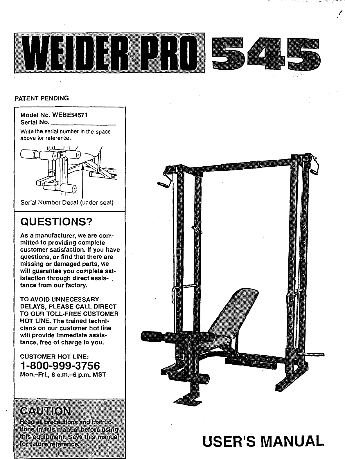 Weider Webe54571 Owner S Manual