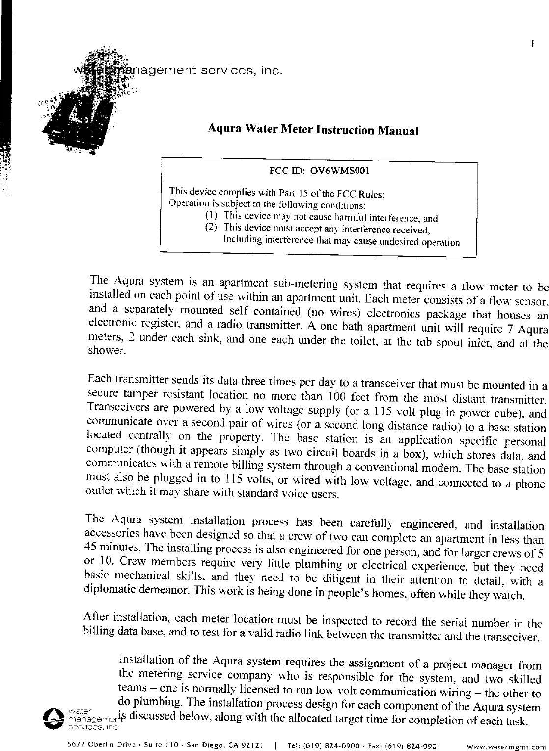 Wellspring WMS001 Water flow and temperature measurement transmitter ...