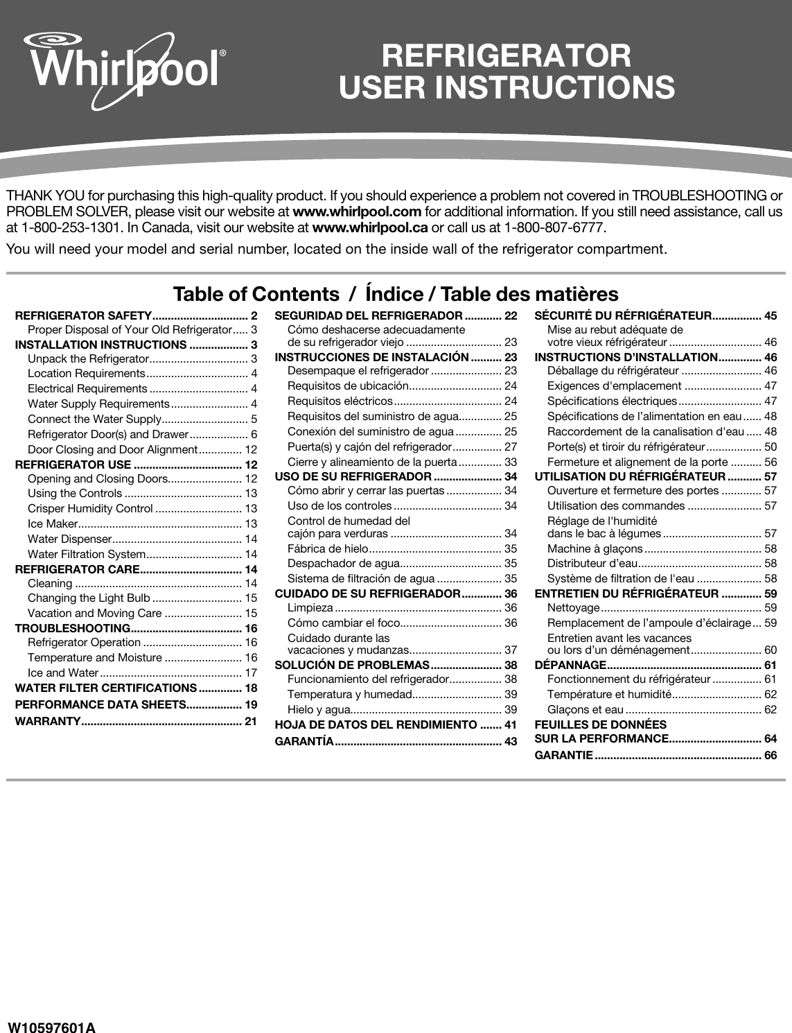 W10597601A Manual De Usuario Wrb322dmb