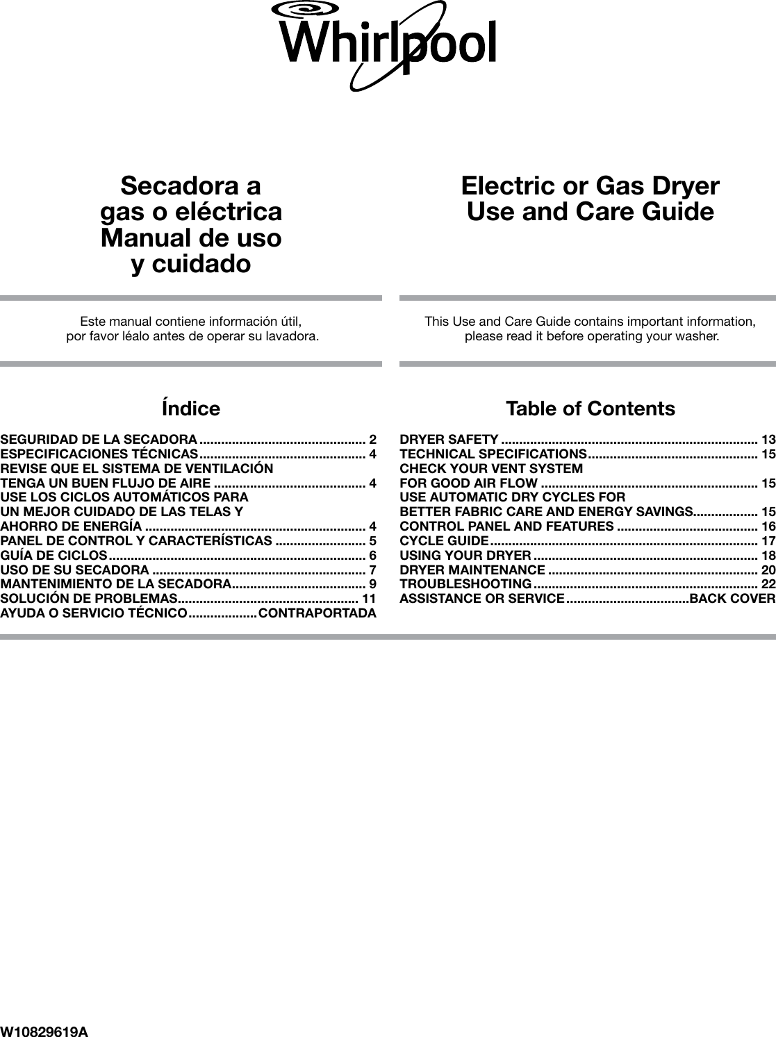Use and Care Guide 7MWGD1900EW