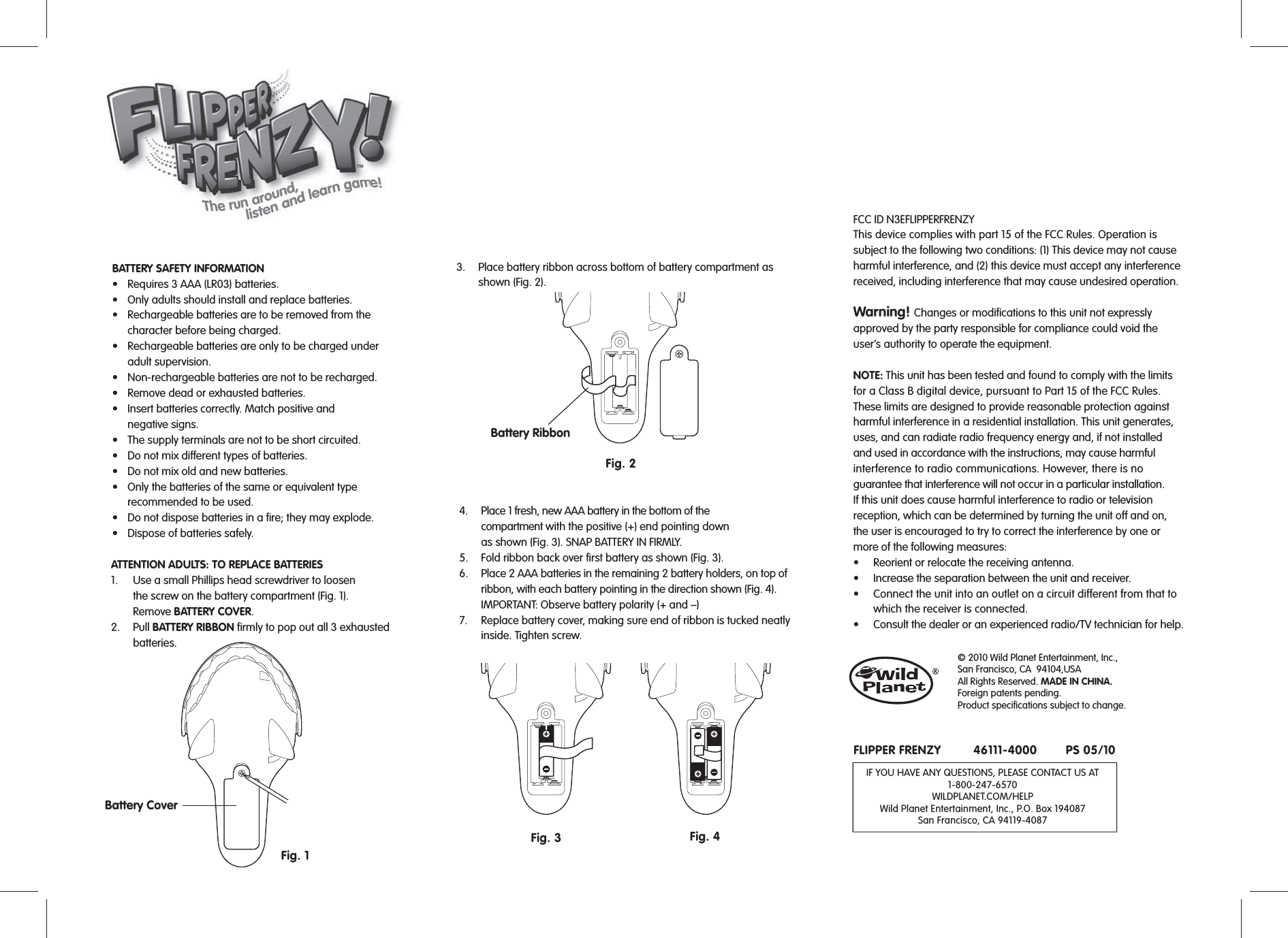 Wild Planet Entertainment FLIPPERFRENZY Flipper Frenzy User Manual