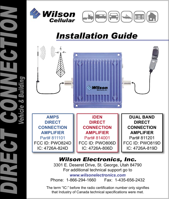 Wilson Electronics 819D Dual Band Bidirectional Amplifier User Manual 1