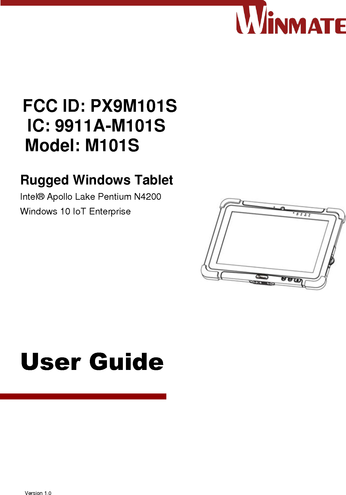 Winmate M101S Rugged Tablet PC User Manual Rugged Windows Tablet M101P