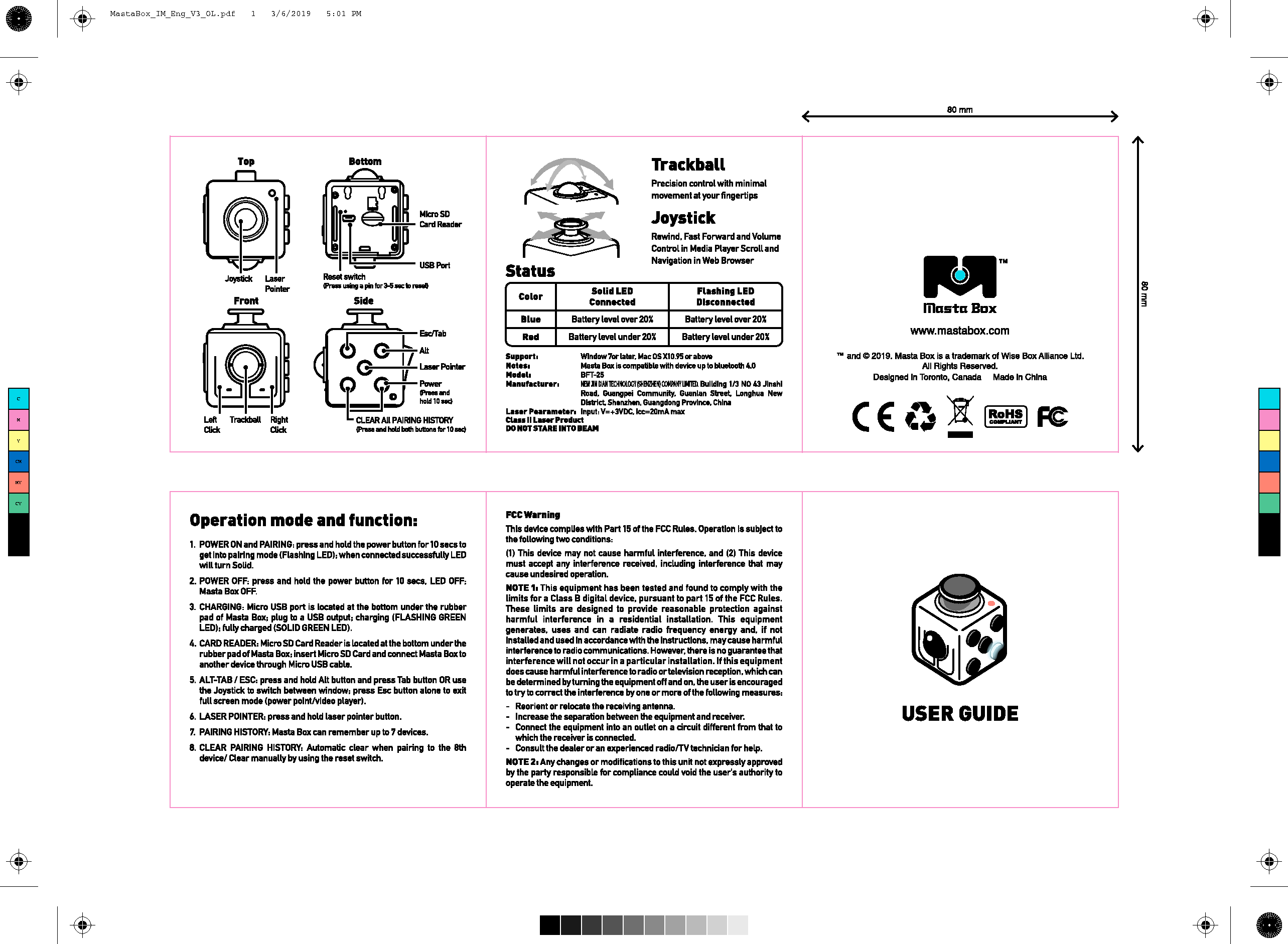 Wise Box Alliance BFT25 Masta Box User Manual BFT25 MastaBox IM Eng V3 ...