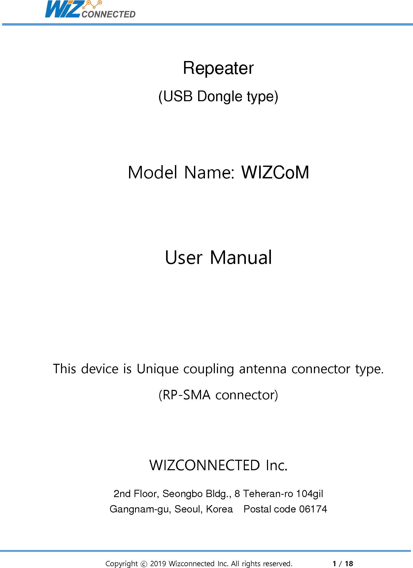 Wizconnected WIZCOM Repeater User Manual