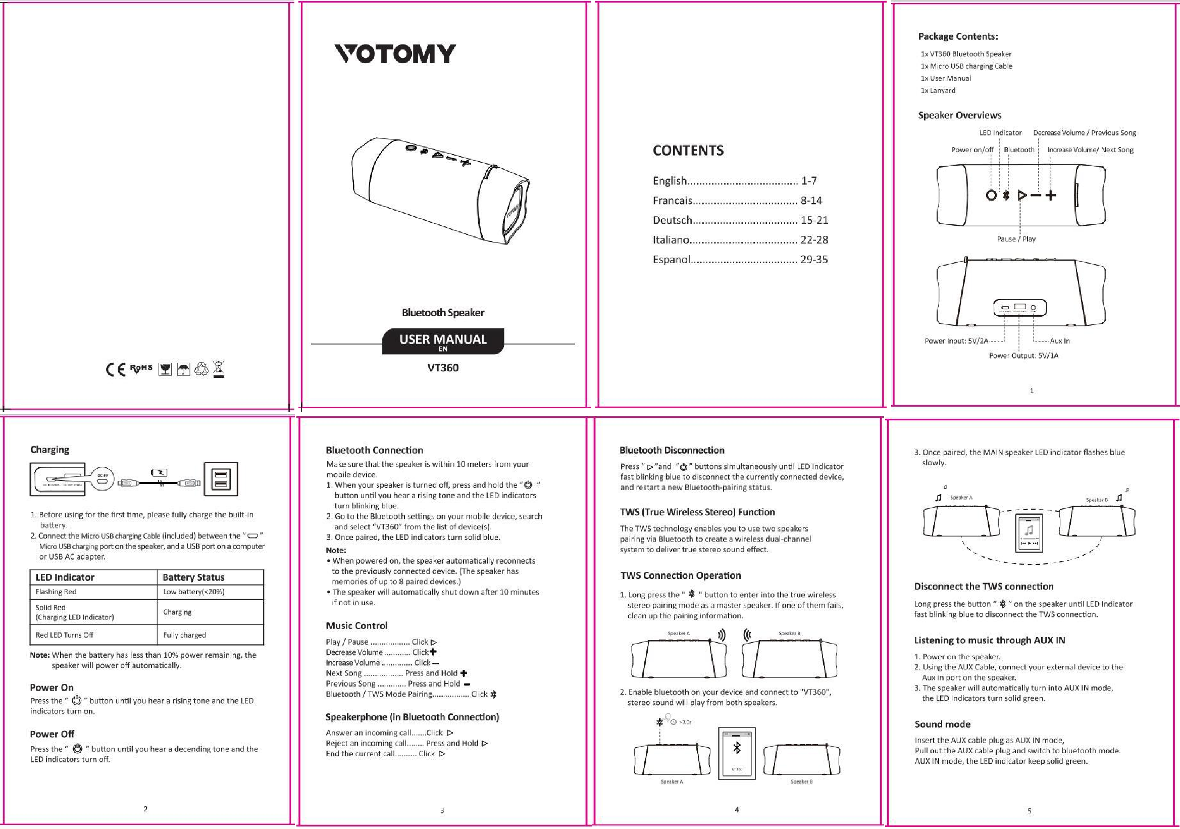 WoMei Tech VT360 Bluetooth speaker User Manual 15 VT360 UserMan