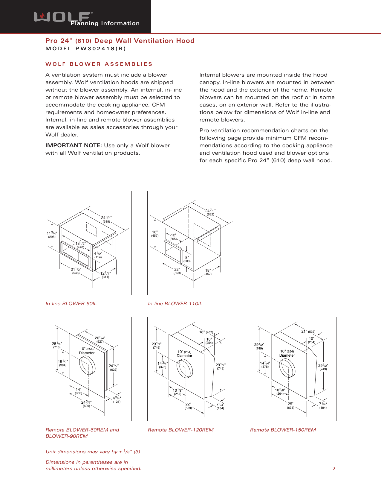 Wolf Pw302418 Users Manual Web