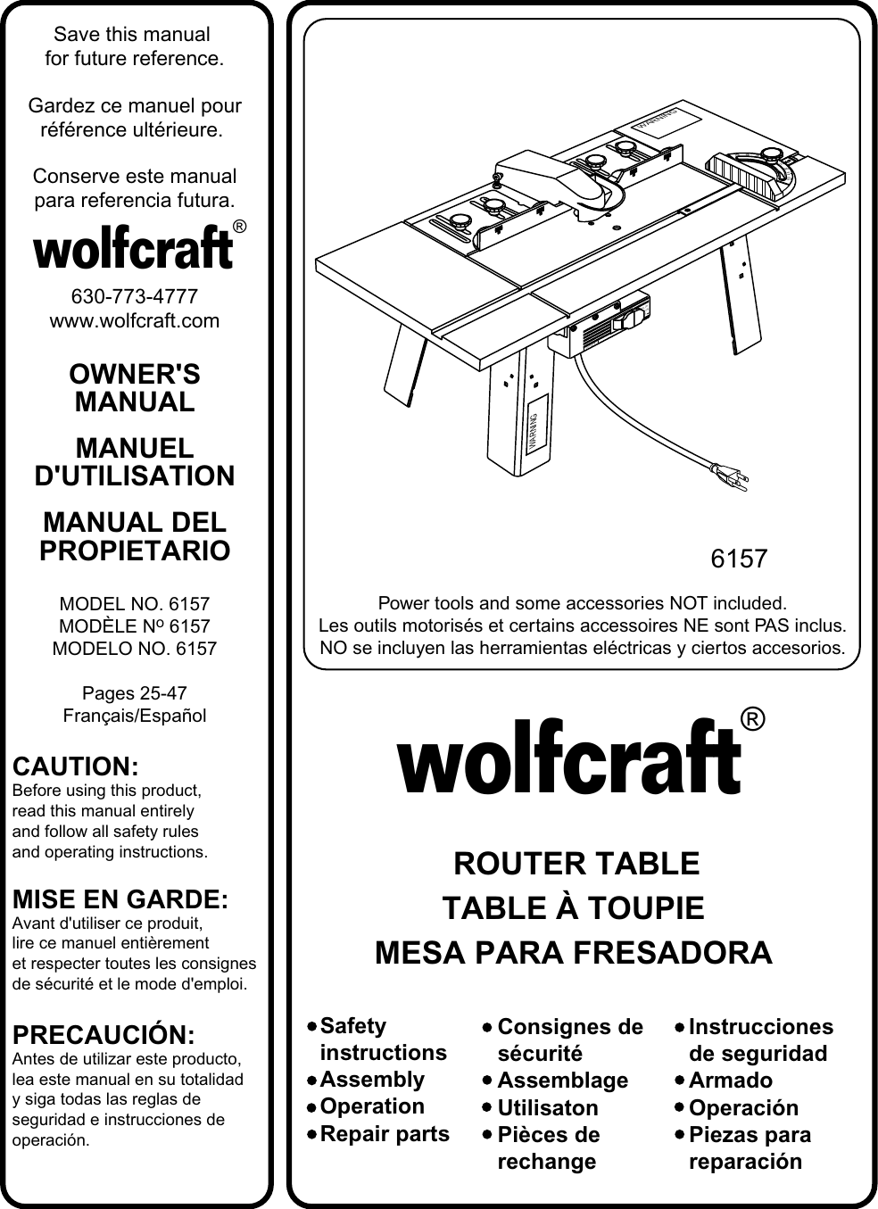 Wolfcraft 6157 Users Manual