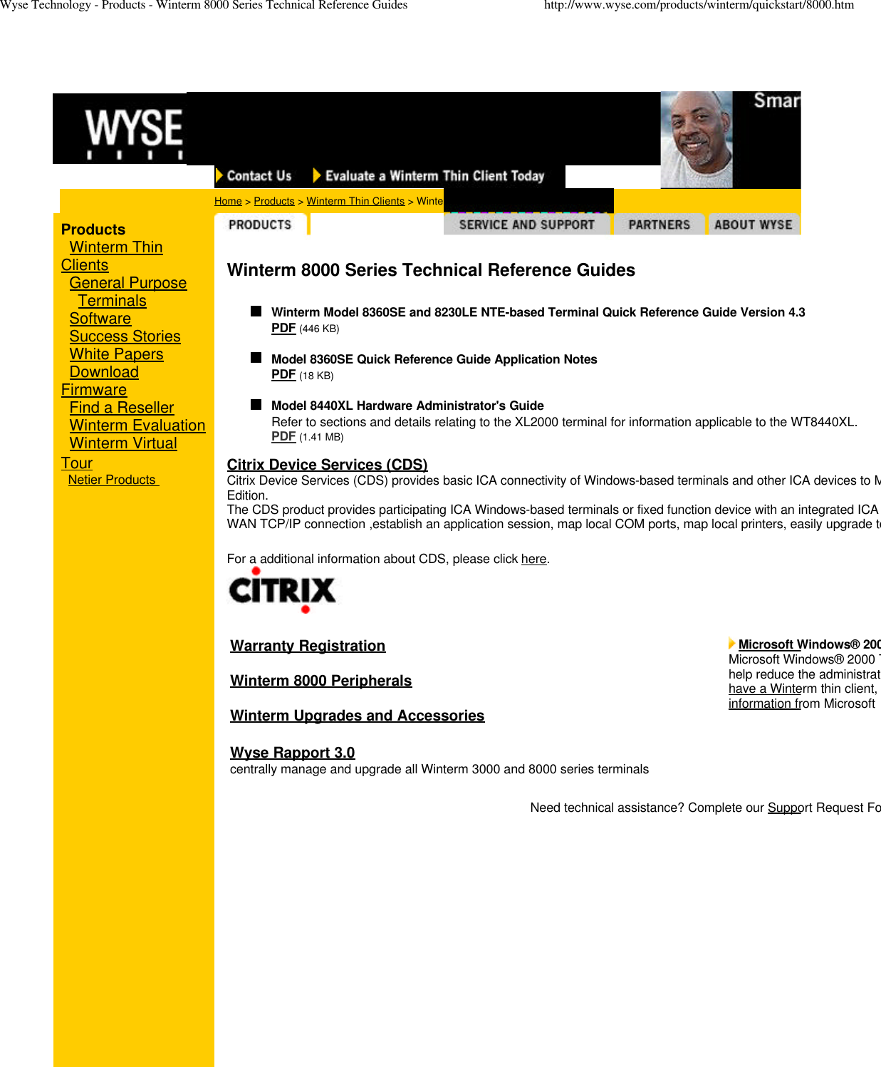 Wyse Technology WT8440 Windows-Based Terminal User Manual